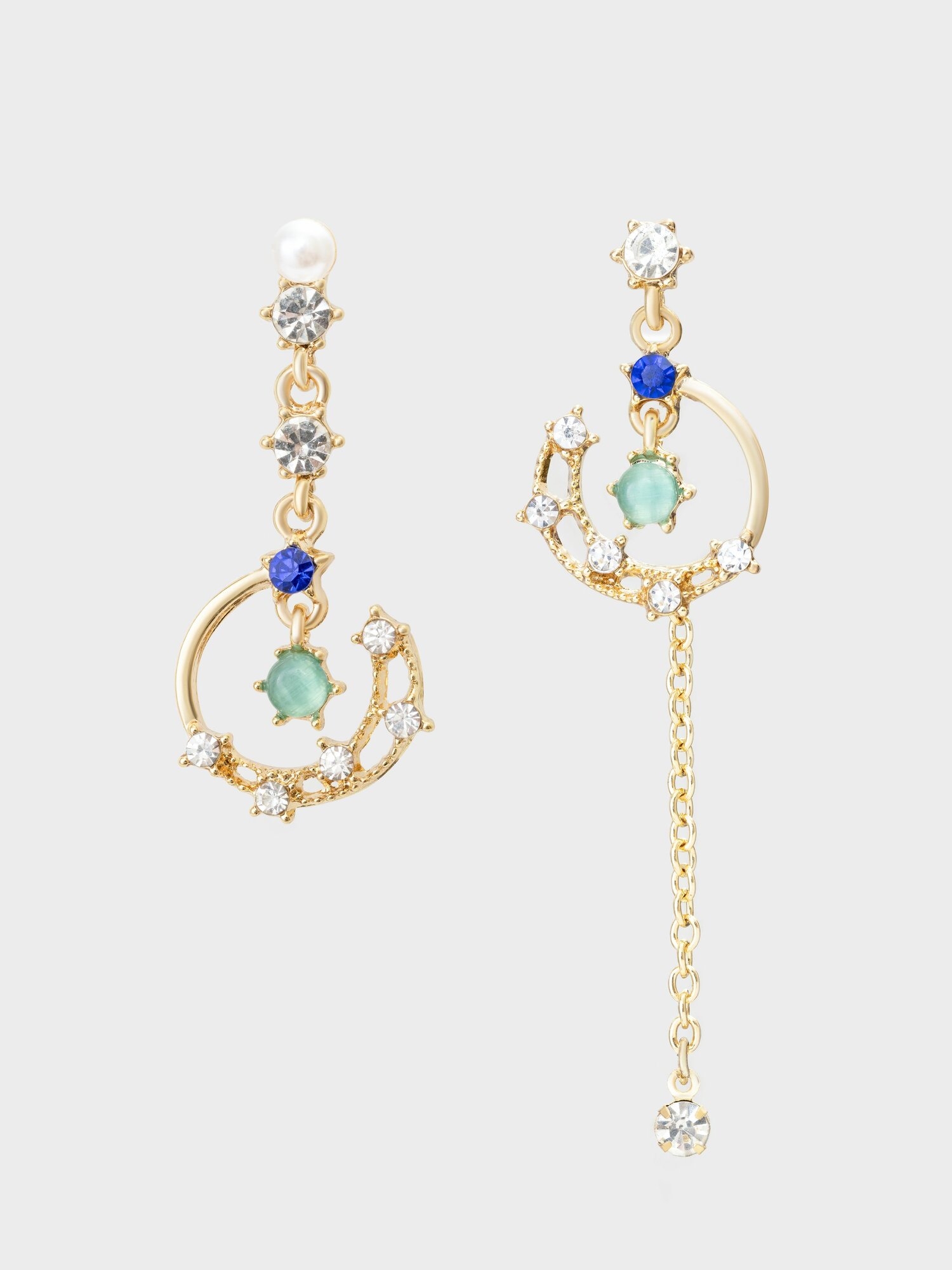 Серьги непарные, эмаль