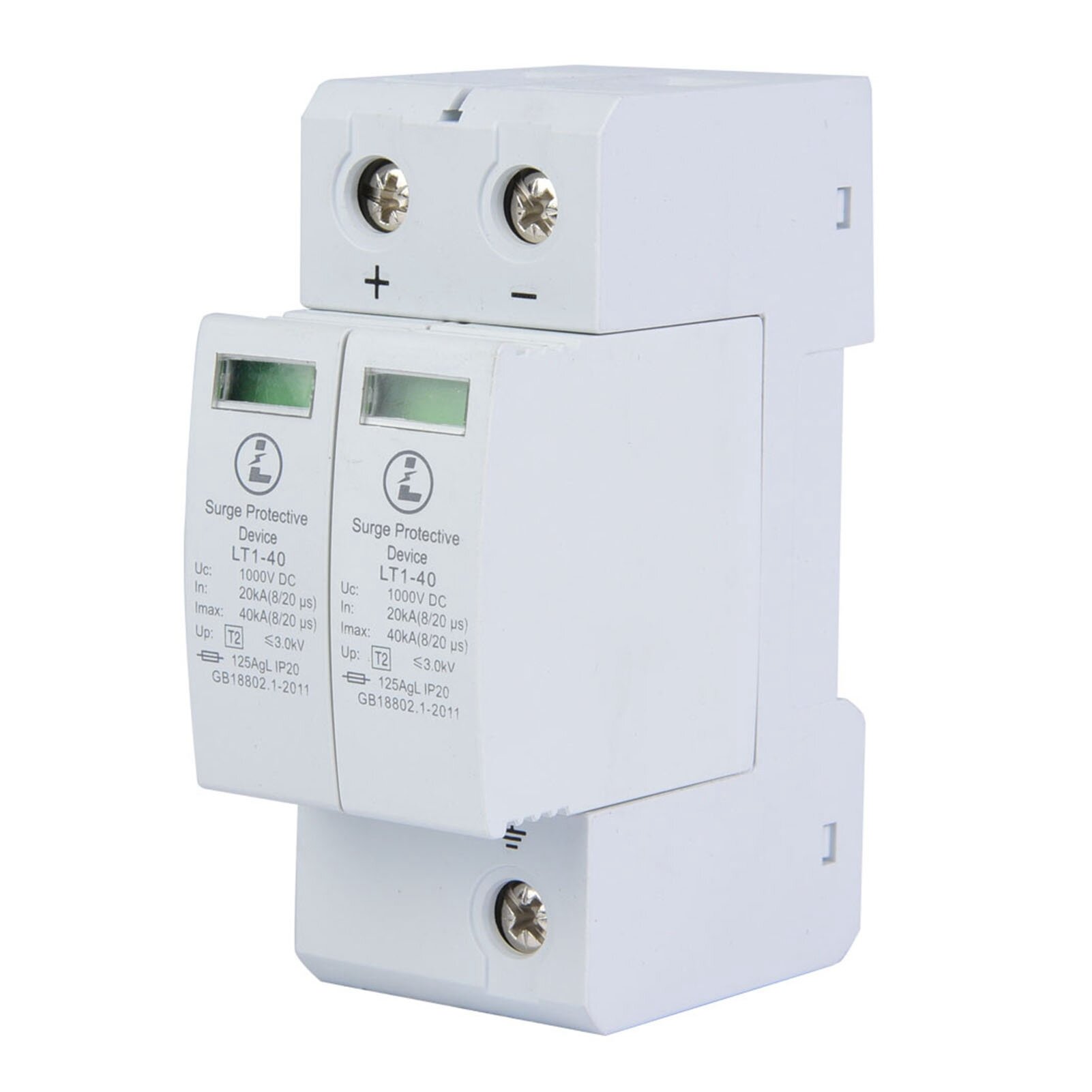 2P Устройство защиты от перенапряжения DC Фотоэлектрический грозозащитный разрядник низкого напряжения (40 кА)