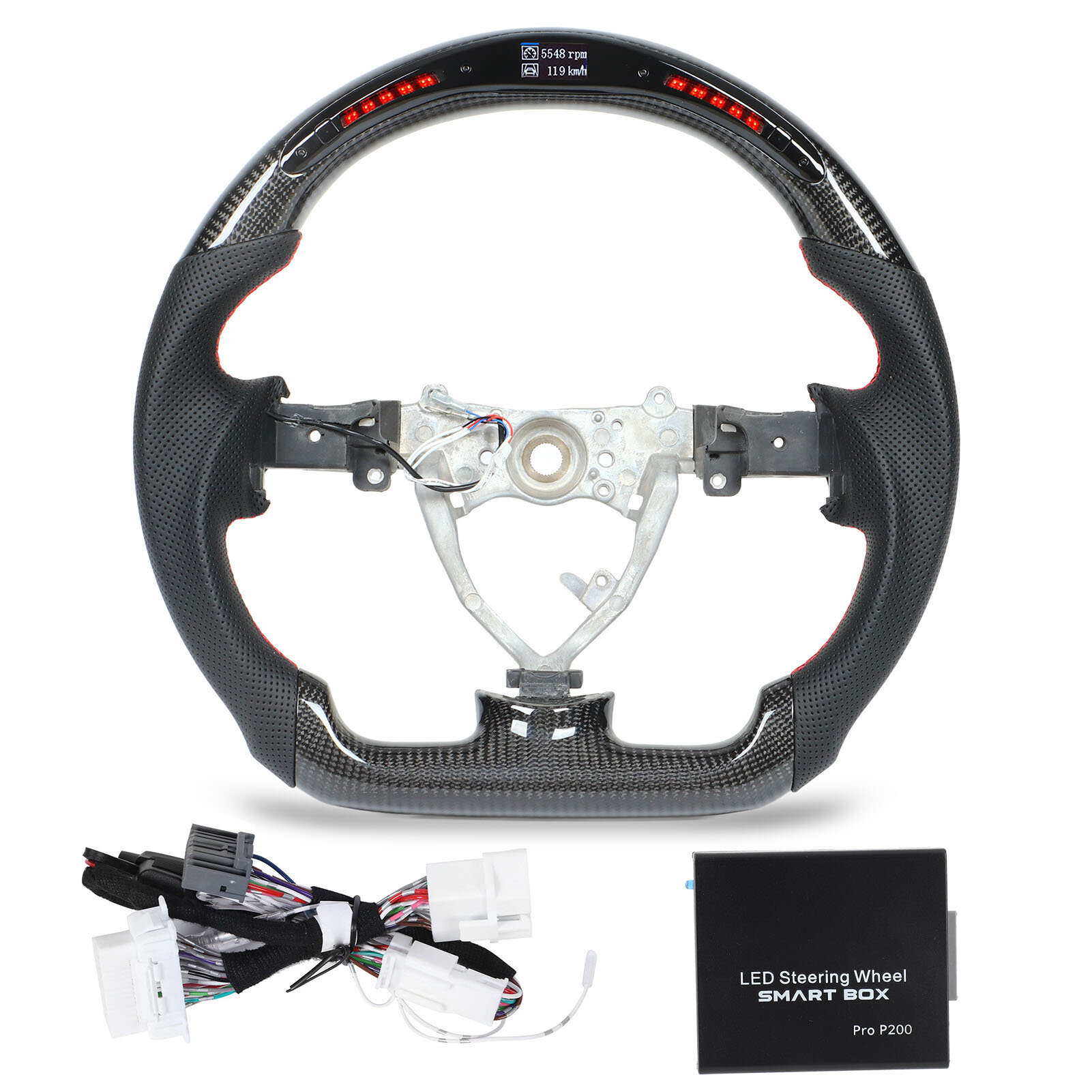 Светодиодные Фары Переключения Передач Рулевое Колесо Из Углеродного Волокна С Красной Строчкой Замена для FJ Cruiser 2007-2017