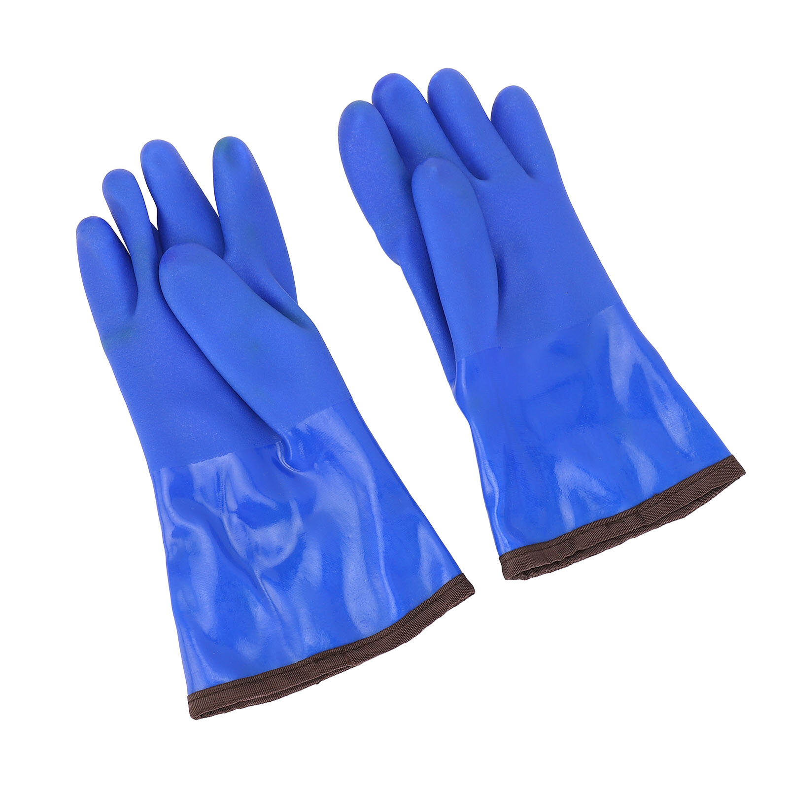 Термоперчатки с флисовой подкладкой, нескользящие резиновые зимние рабочие перчатки -20℃, водонепроницаемые перчатки синего цвета