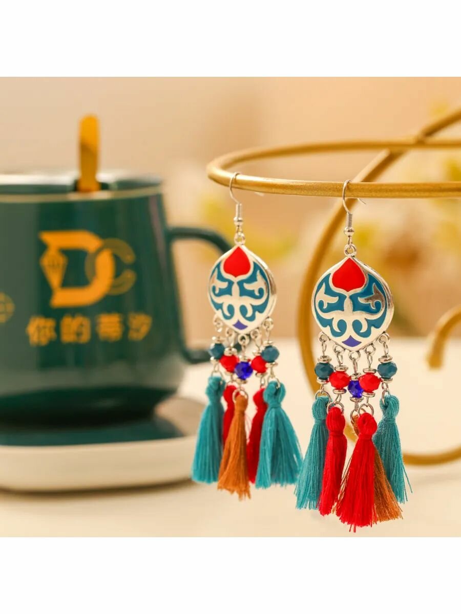 Серьги, искусственный камень