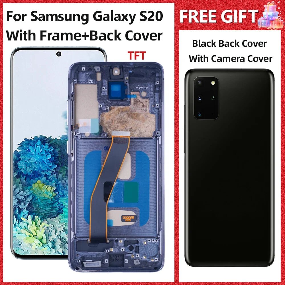 Высококачественный ЖК-дисплей для Samsung Galaxy S20 с дигитайзером сенсорного CN TFT Black Kit