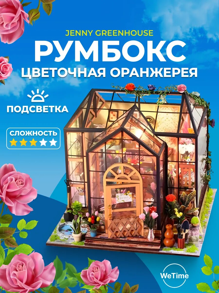 Румбокс цветочная оранжерея с подсветкой DIY