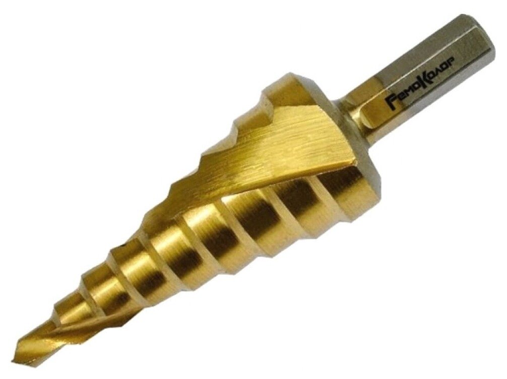 Сверло по металлу RemoColor / Ремоколор ступенчатое, из быстрорежущей стали HSS, диаметр 6-25мм / оснастка