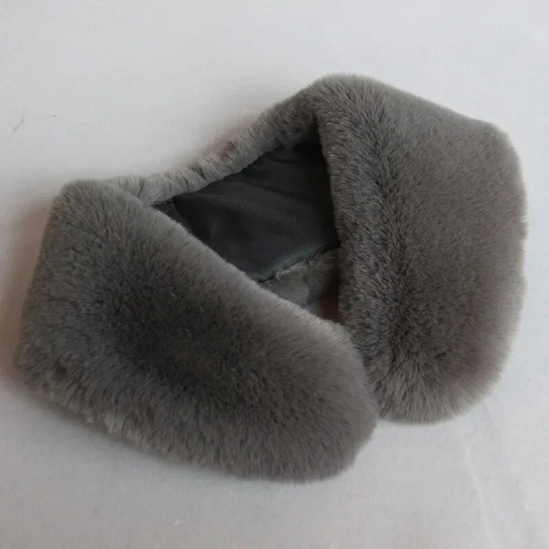 2025 зимняя пушистый фальшивый мех воротник для женщин фальшивый кролик мех мягкий теплый крюк вверх стиль шарф 2 в 1 толстый шея теплее 55 * 17 см,200,55,12, искусственный мех, полиэстер,