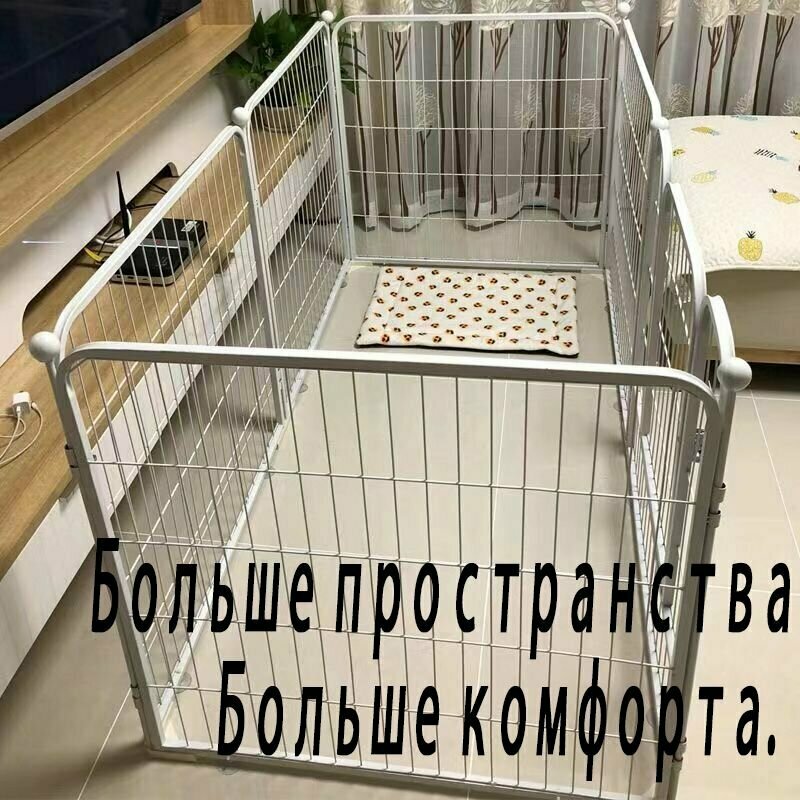 Усиленный вольер для собак, кошек, кролика. Металлическая складная клетка для крупных, средних и мелких пород домашних животных. Уличная будка для щенков и котов. 6 секций