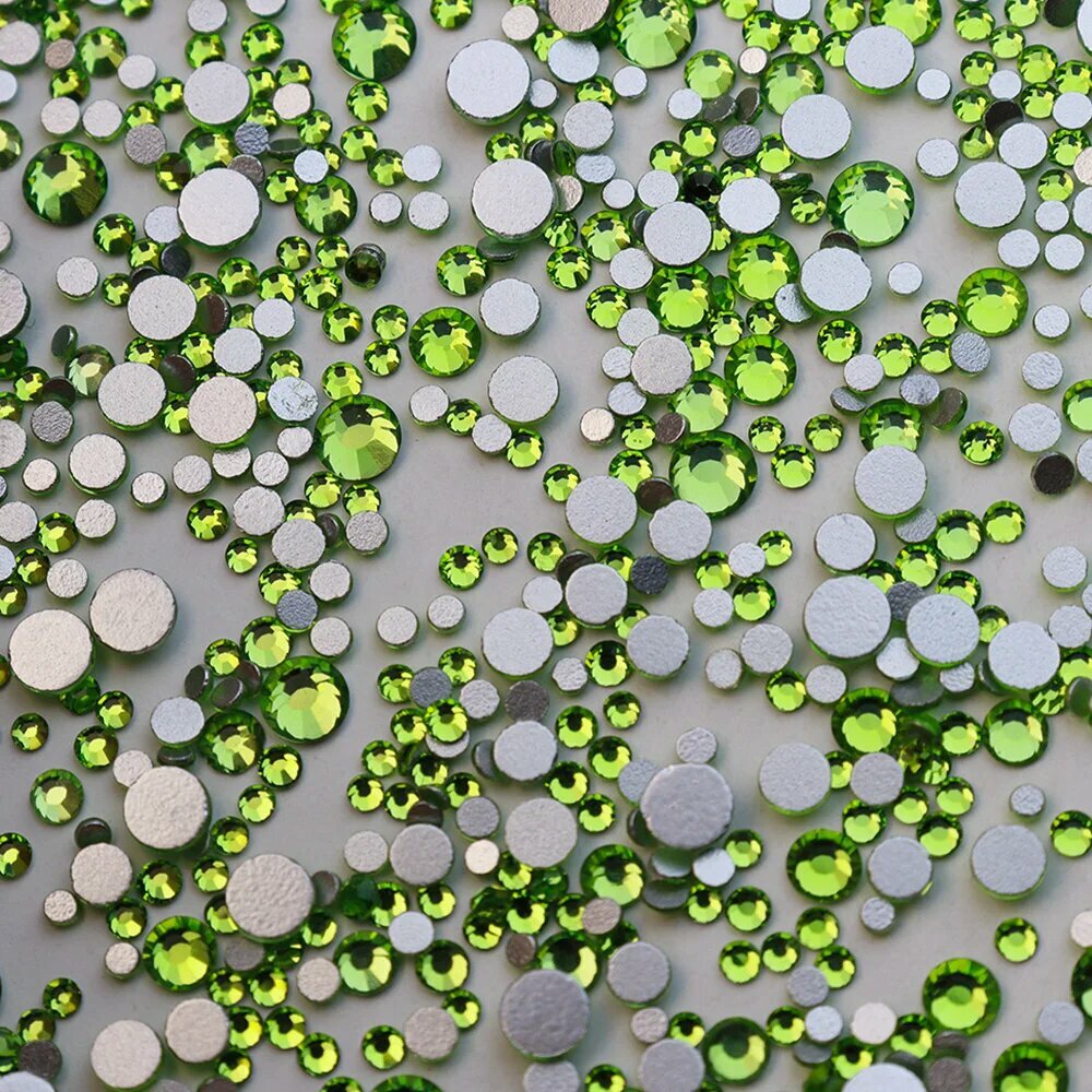 Стразы JIN, стеклянные, золотые, красные, плоские, для декорирования Light peridot