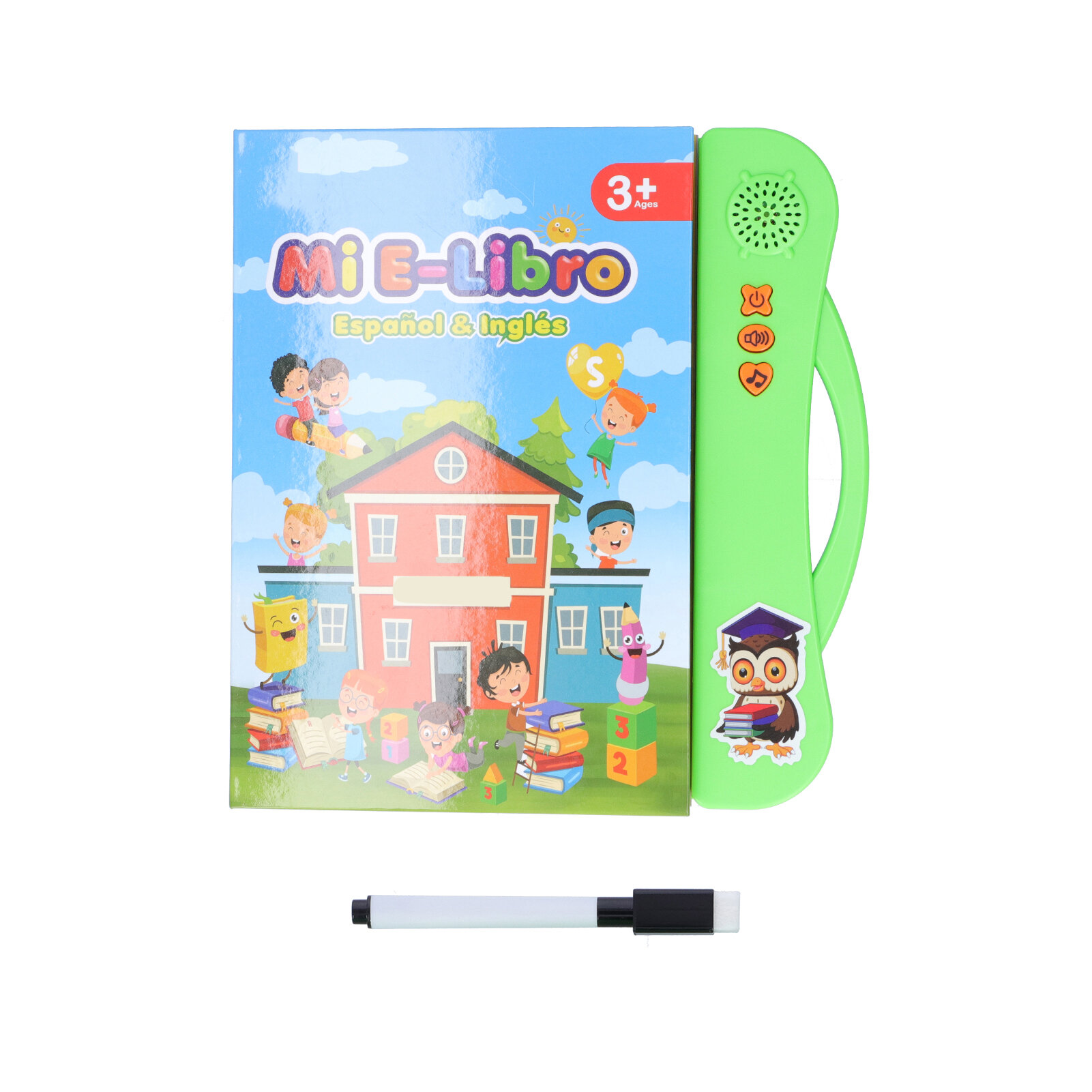 Детская электронная книга «Машинное обучение и машинное образование» (зеленый цвет), испанский/английский язык.