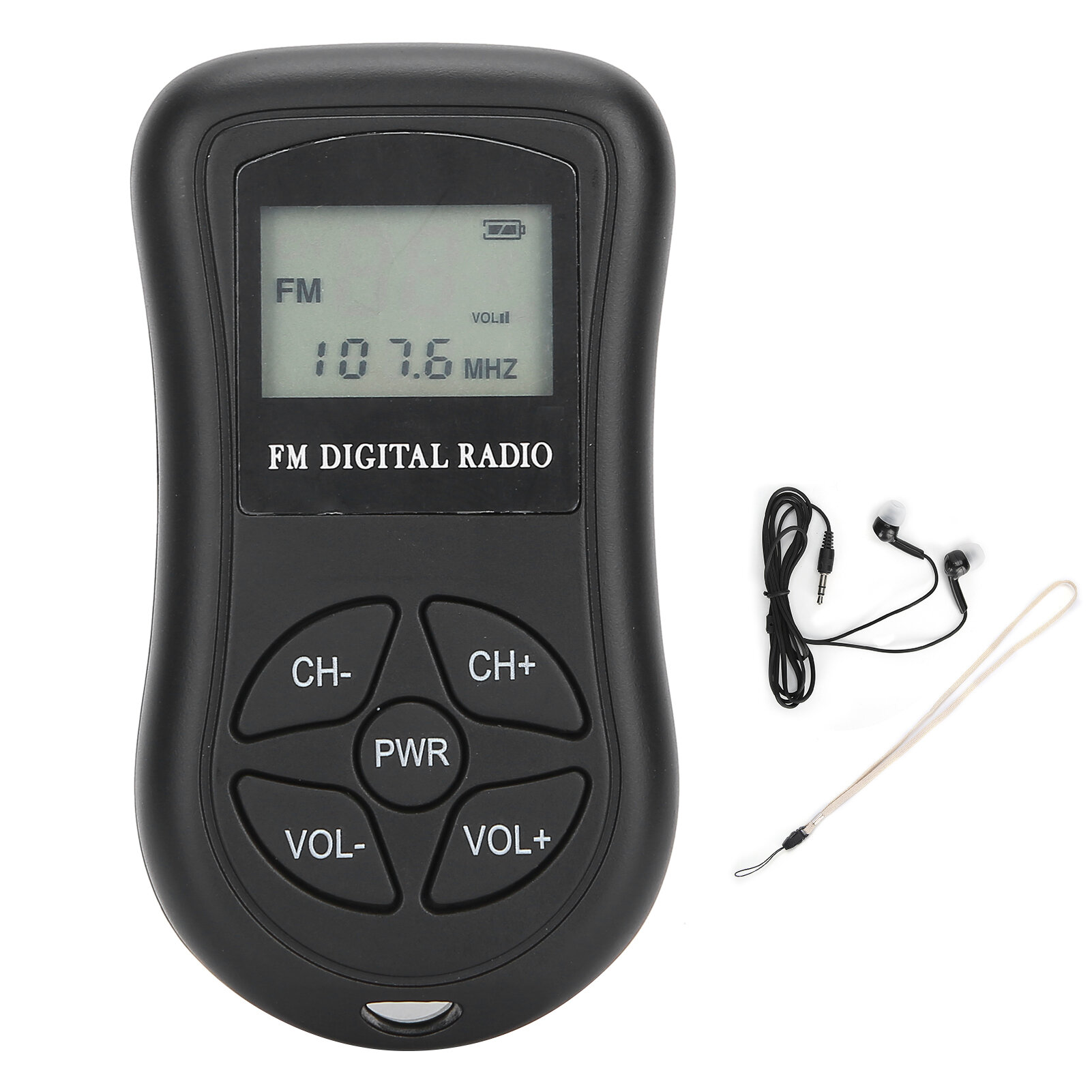 KDKA‑600 Professional Radio Mini Portable FM Stereo Receiver LCD Display with Earphone