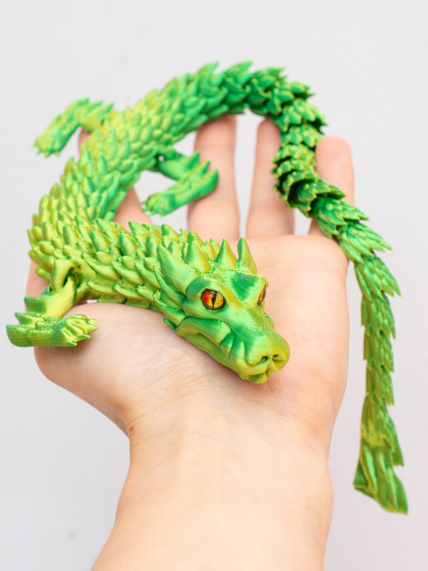 Милый дракон с глазами 46 см. Подвижный дракон антистресс.