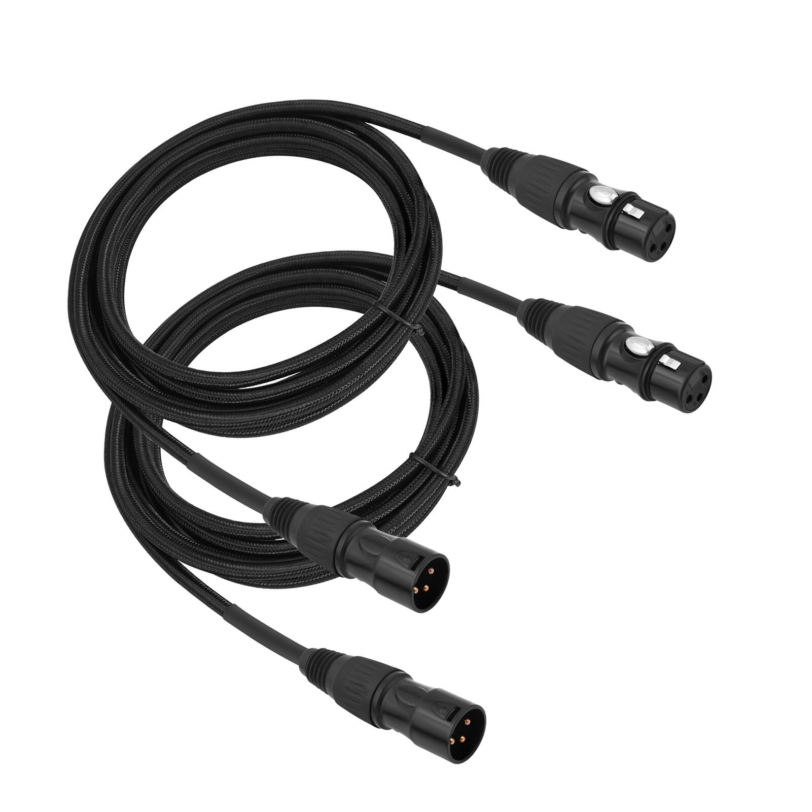 2 комплекта кабелей XLR 10-футовый профессиональный аудиокабель XLR ? папа-мама? с плетением защитных сеток Позолоченный штекер для микрофонного микшера Студия звукозаписи Экранированный и симметричный шнур XLR ? папа-мама?