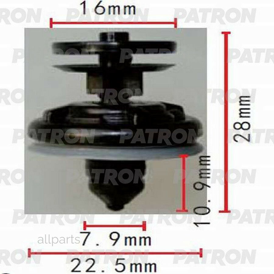 PATRON P37-0255 Клипса пластмассовая Audi, Seat, Skoda, Volkswagen применяемость: внутренняя отделка - двери