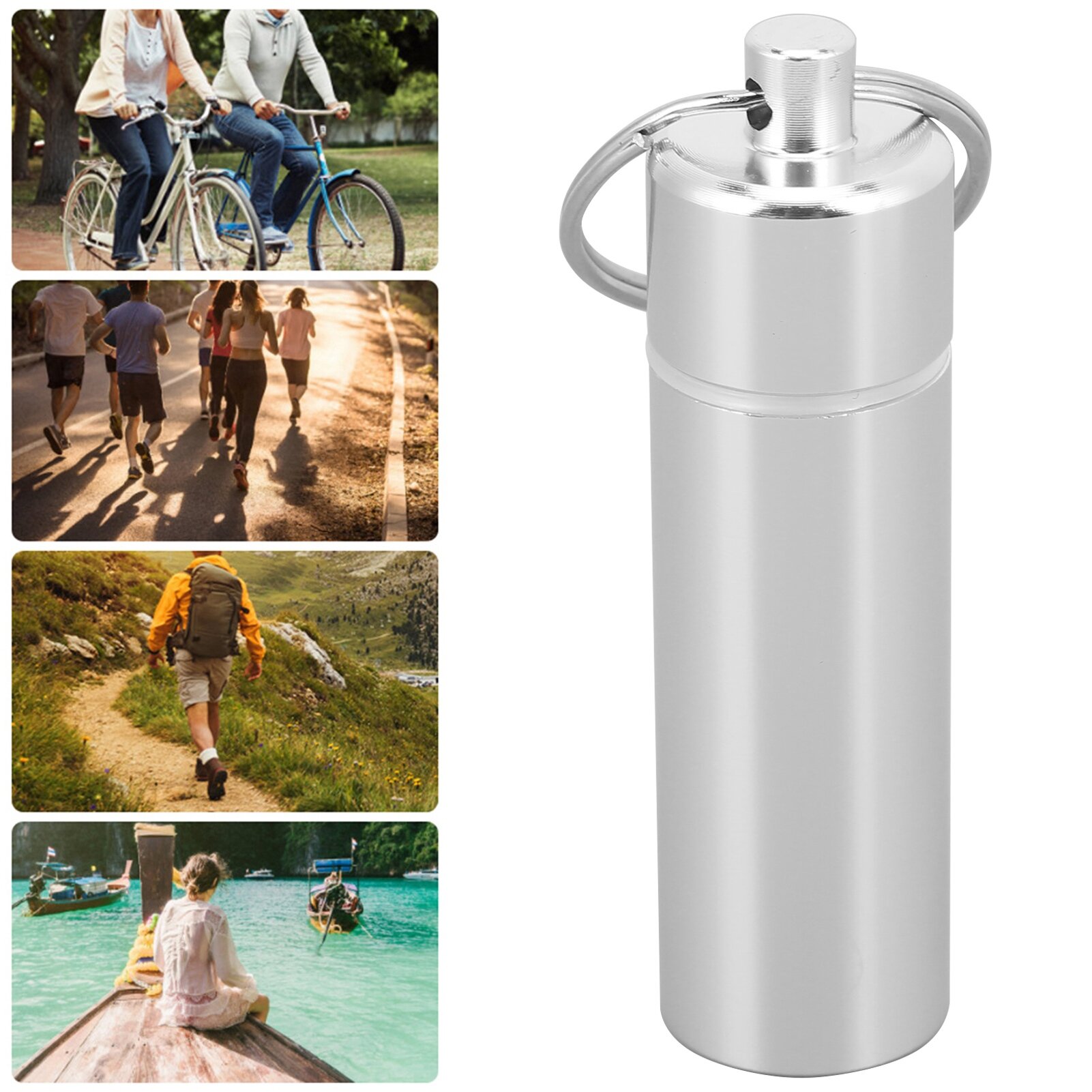 Алюминиевый сплав таблетка коробка водонепроницаемый брелок держатель таблетки органайзер для путешествий на открытом воздухе