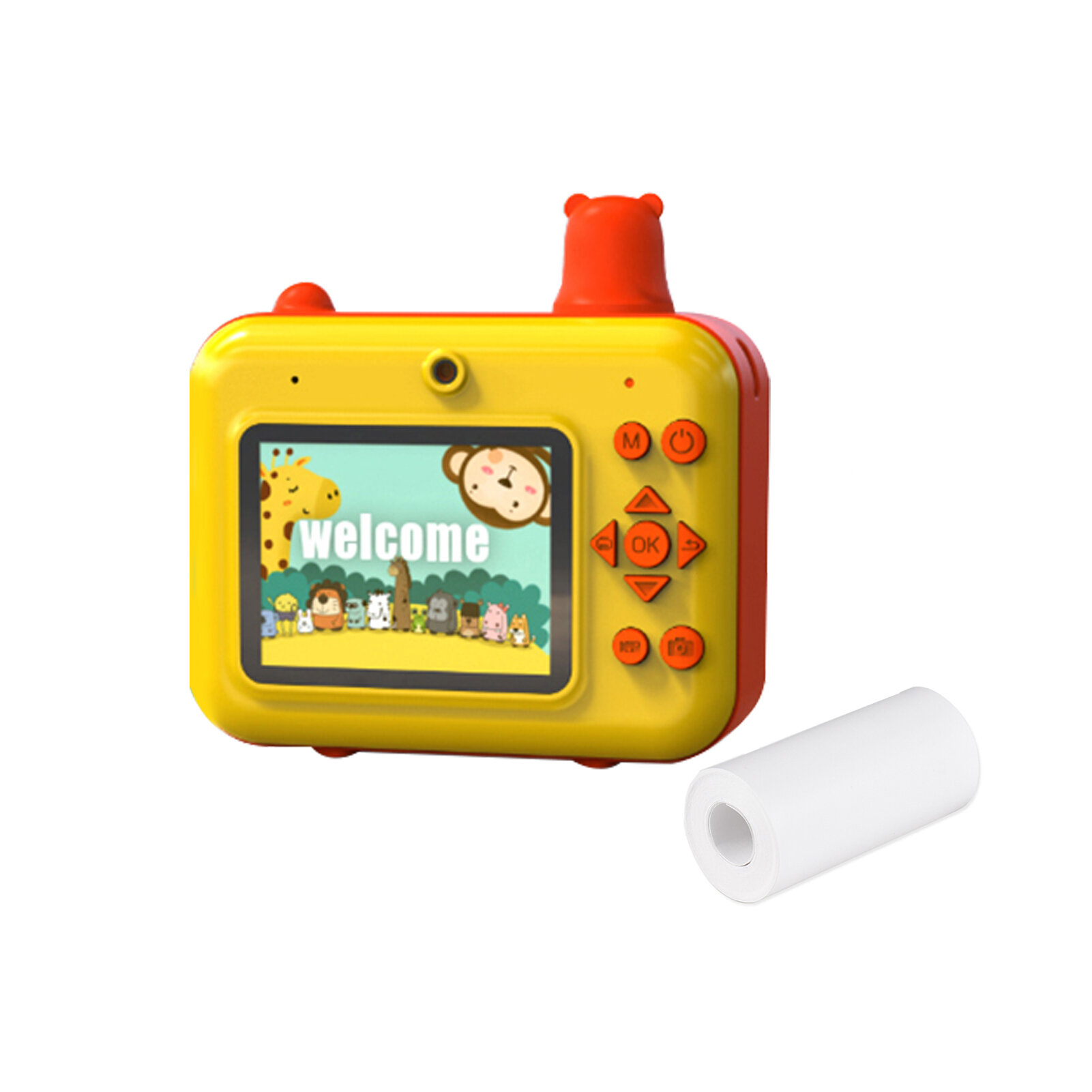 Детская камера с мгновенной печатью Детская камера 1080P Цифровая камера для детей 2,36-дюймовый IPS-экран Двойной объектив Встроенный аккумулятор с термопечатью Бумажный шейный ремешок Подарок на день рождения для детей Мальчики Девочки
