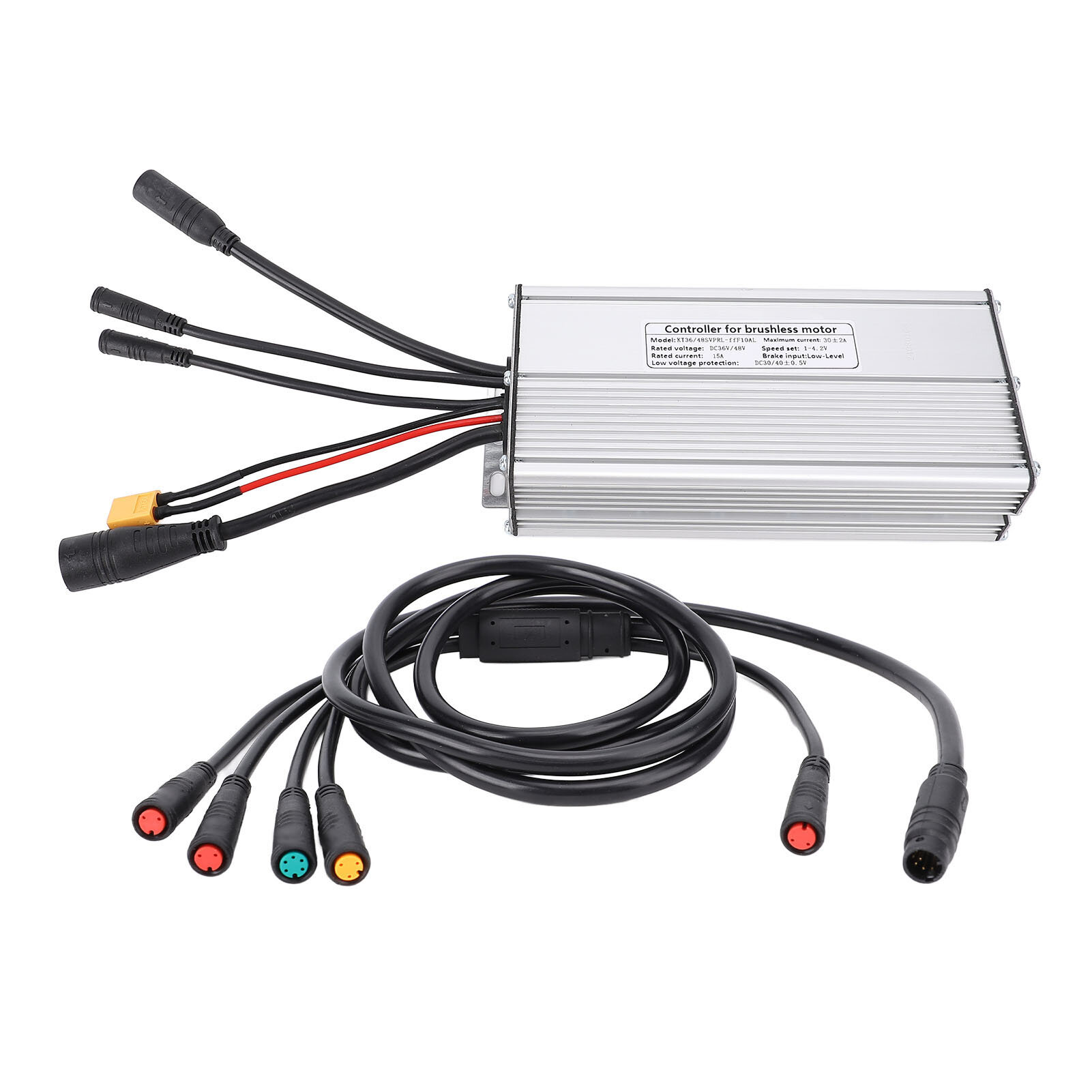 Контроллер синусоидальной волны 30A, алюминиевый сплав, водонепроницаемый, регулятор скорости электродвигателя велосипеда с кабелем 5 в 1 для двигателя 36 В 48 В 1000 Вт