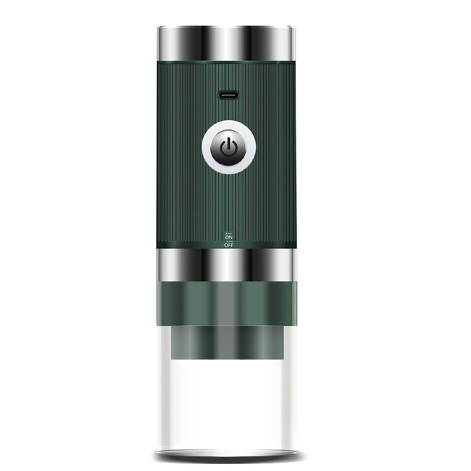 Электрическая кофемолка с 5 уровнями регулировки и автоматической остановкой, портативная беспроводная кофемолка с прозрачным контейнером, зарядка типа C для домашнего офиса, кемпинга, путешествий