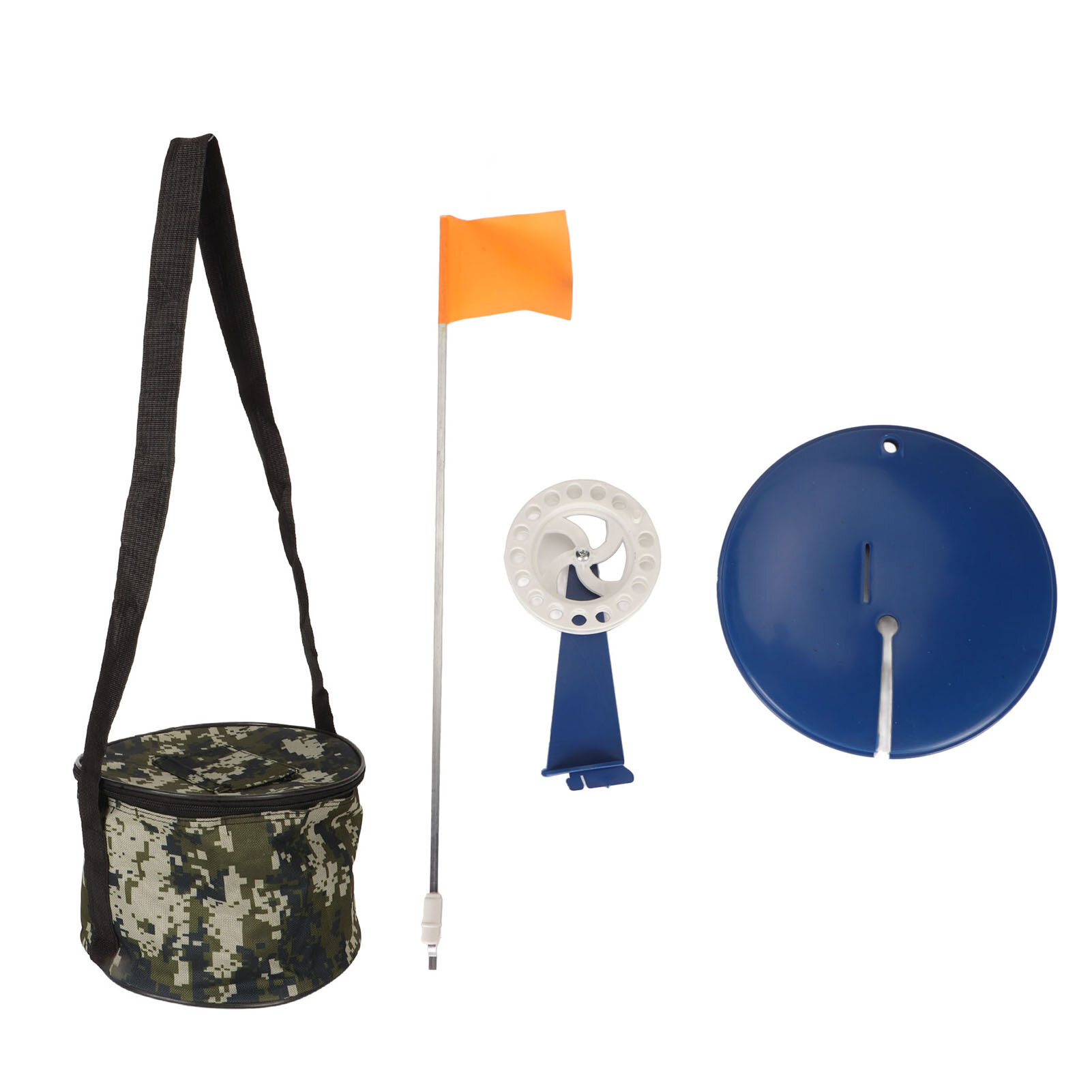 6 шт. портативный флаг для подледной рыбалки, наружный знак, приспособление для подледной рыбалки с сумкой для хранения на зиму без крючка