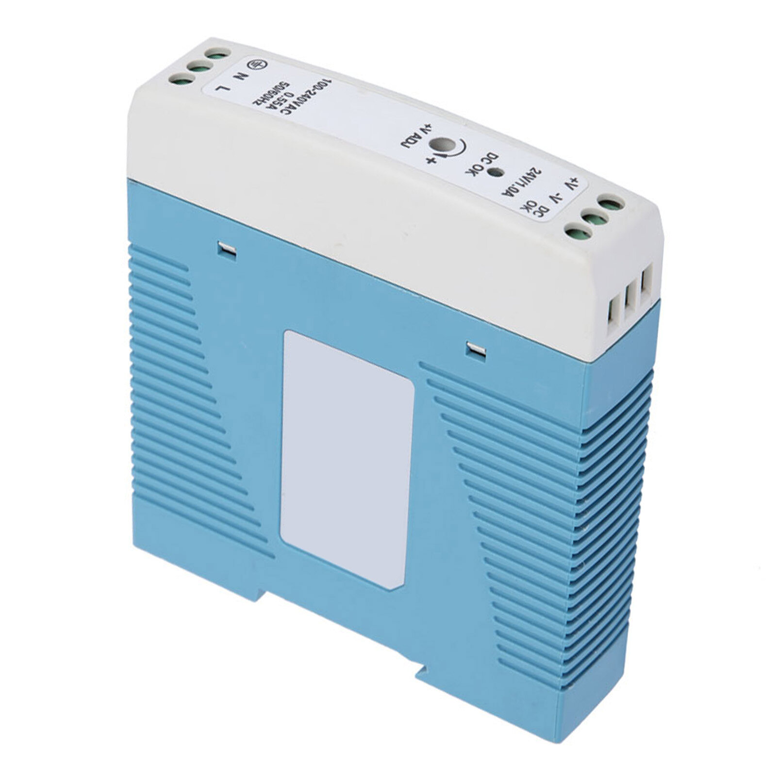 Блок питания Din Rail MDR-20-24 с одним выходом, DC 24V, 1A, 24W, вход 85-264VAC/120-370VDC, монтаж на рельс -35/7.5, пластиковый корпус, 1 шт.