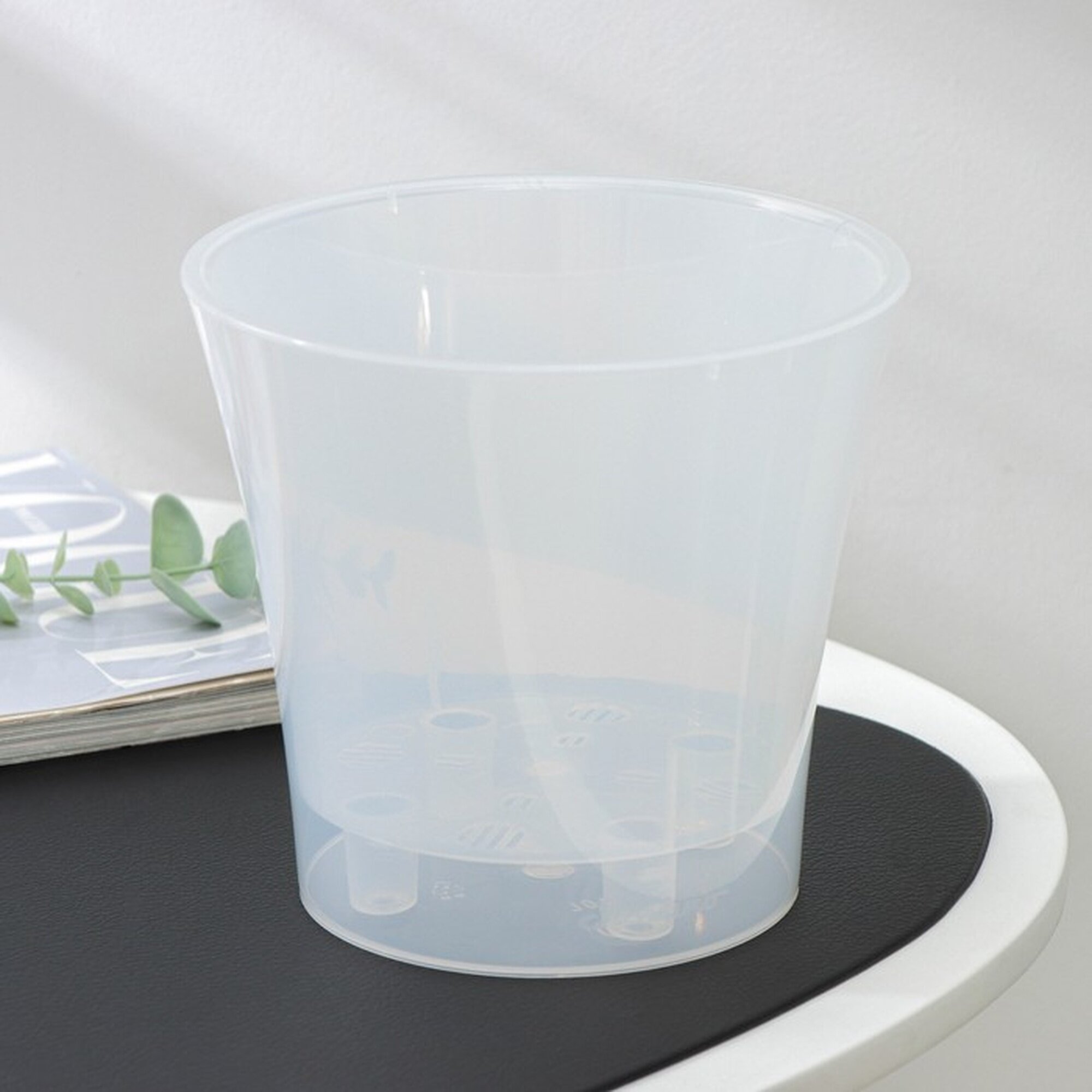 Кашпо для цветов со вставкой Santino «Арте», 2 л, пластик, прозрачное