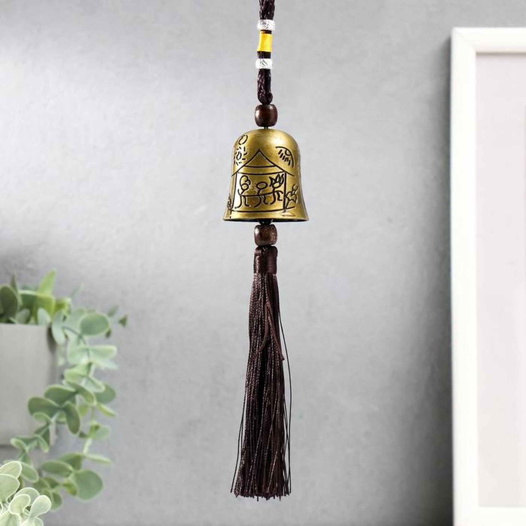 Колокольчик Сима-ленд "Племя и рыбы", металл, коричневый, 4,5х4 см