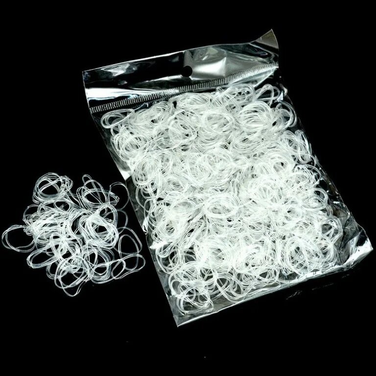Резинки для волос MOONBIFFY 1000 шт. Белый