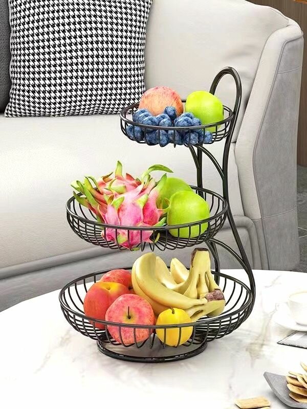 Металлическая этажерка для фруктов, декоративная корзина для хранения, современный дизайн