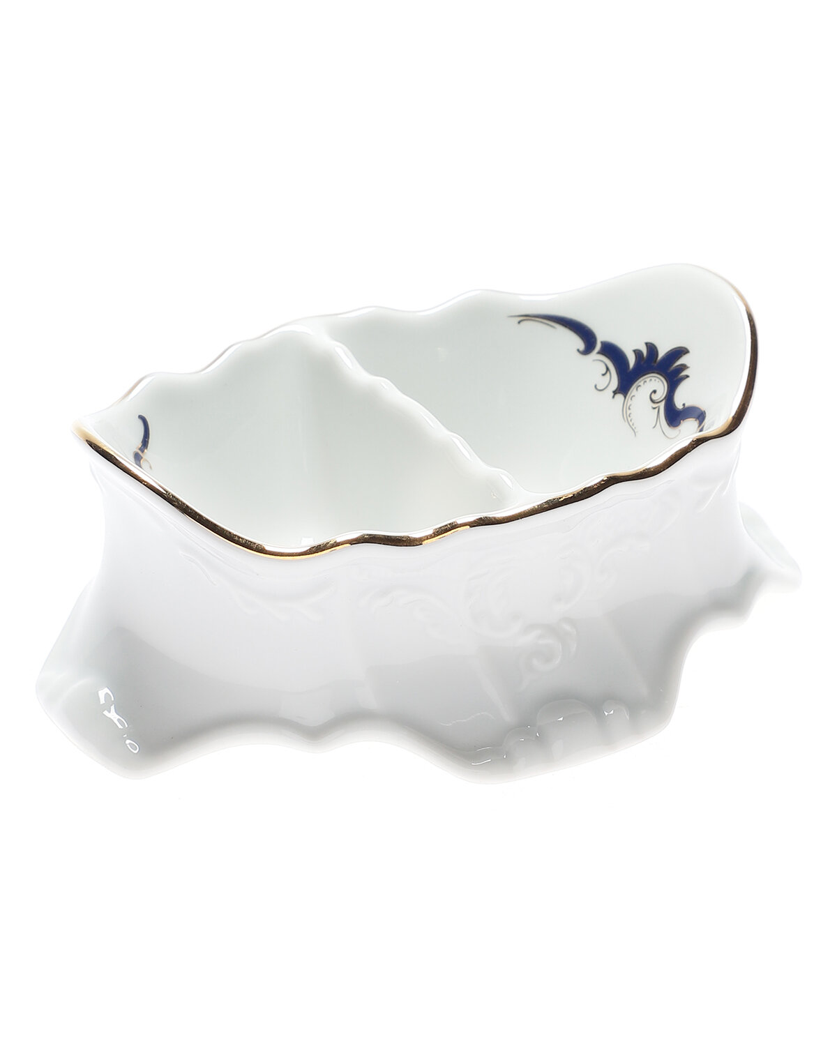 Солонка двойная; "Bernadotte", декор "Синие вензеля", Thun/ БТФ1344