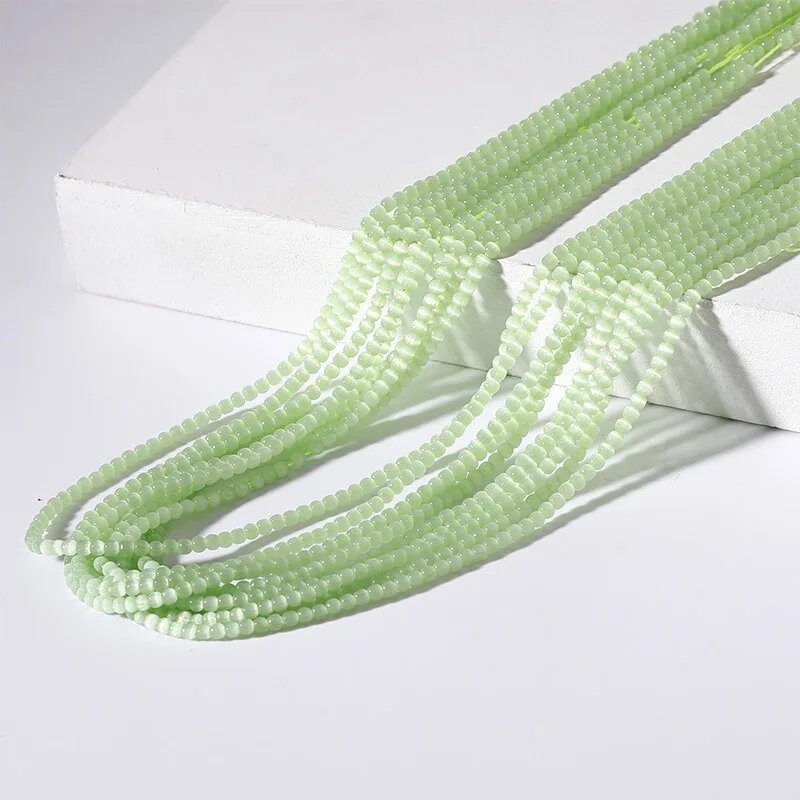 Лунный камень кошачий глаз бусины 2 мм Зеленый, 2