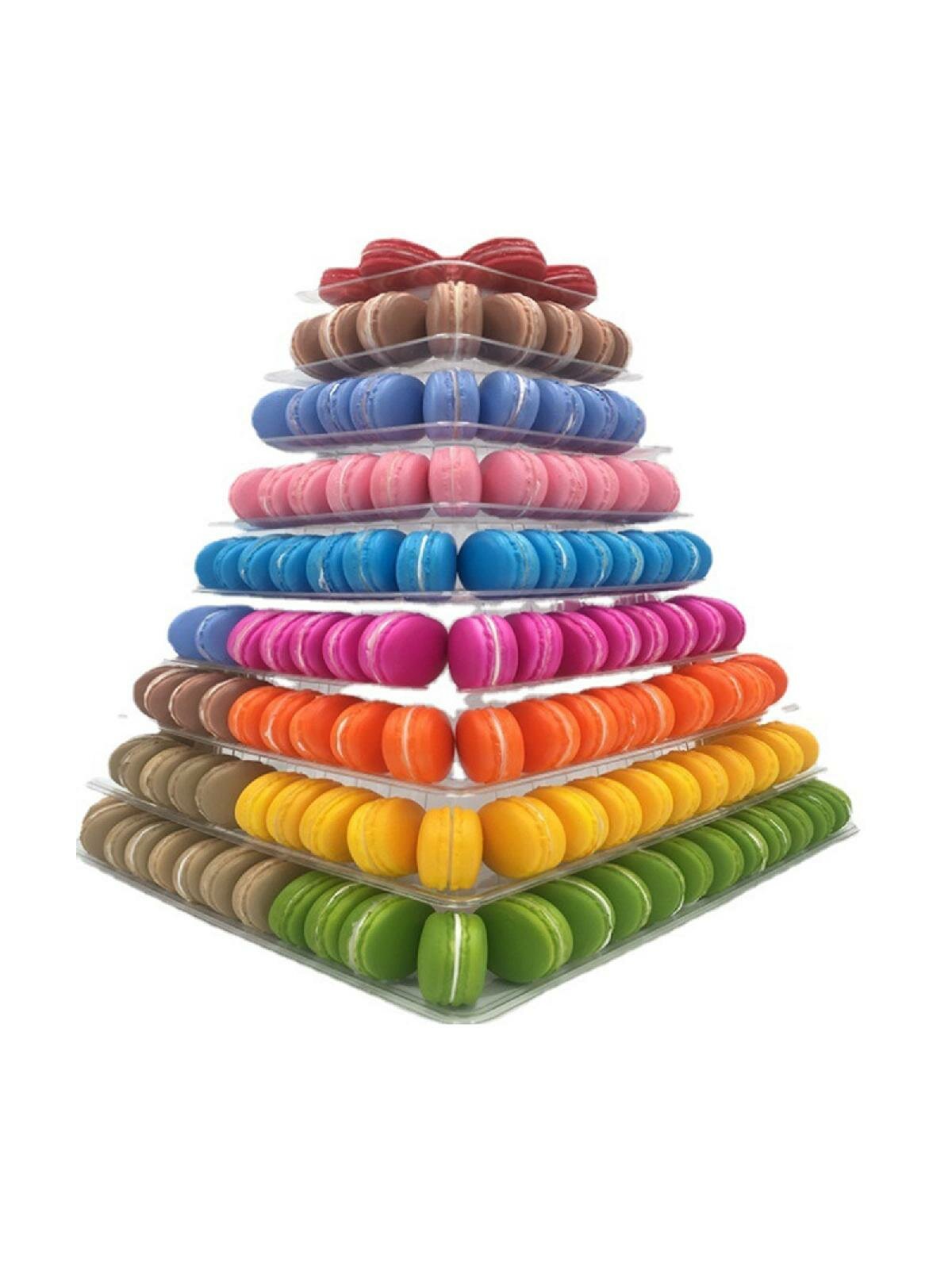 5/9-слойная квадратная стойка для пирожных макаронс, инструмент для украшения свадебного торта, подставка для пирожных макаронс из ПВХ, кухонные инструменты для выпечки тортов