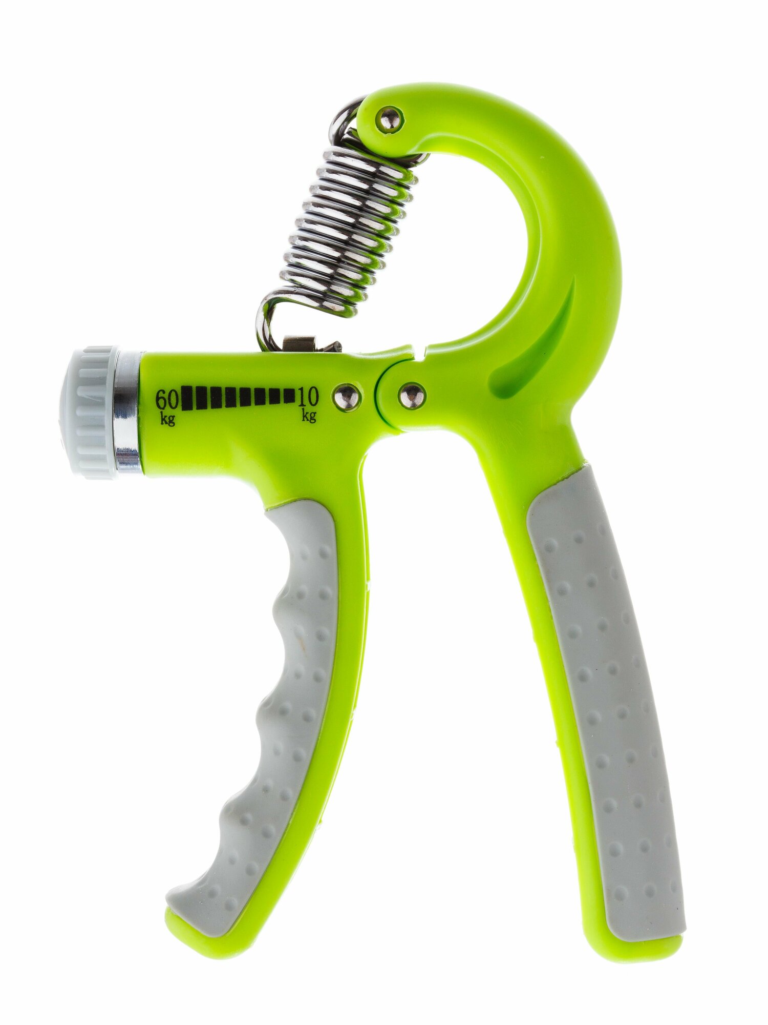 Эспандер кистевой Mr.Fox 10 - 60 кг для фитнеса рук пальцев пружинный детский и взрослый, салатовый/серый