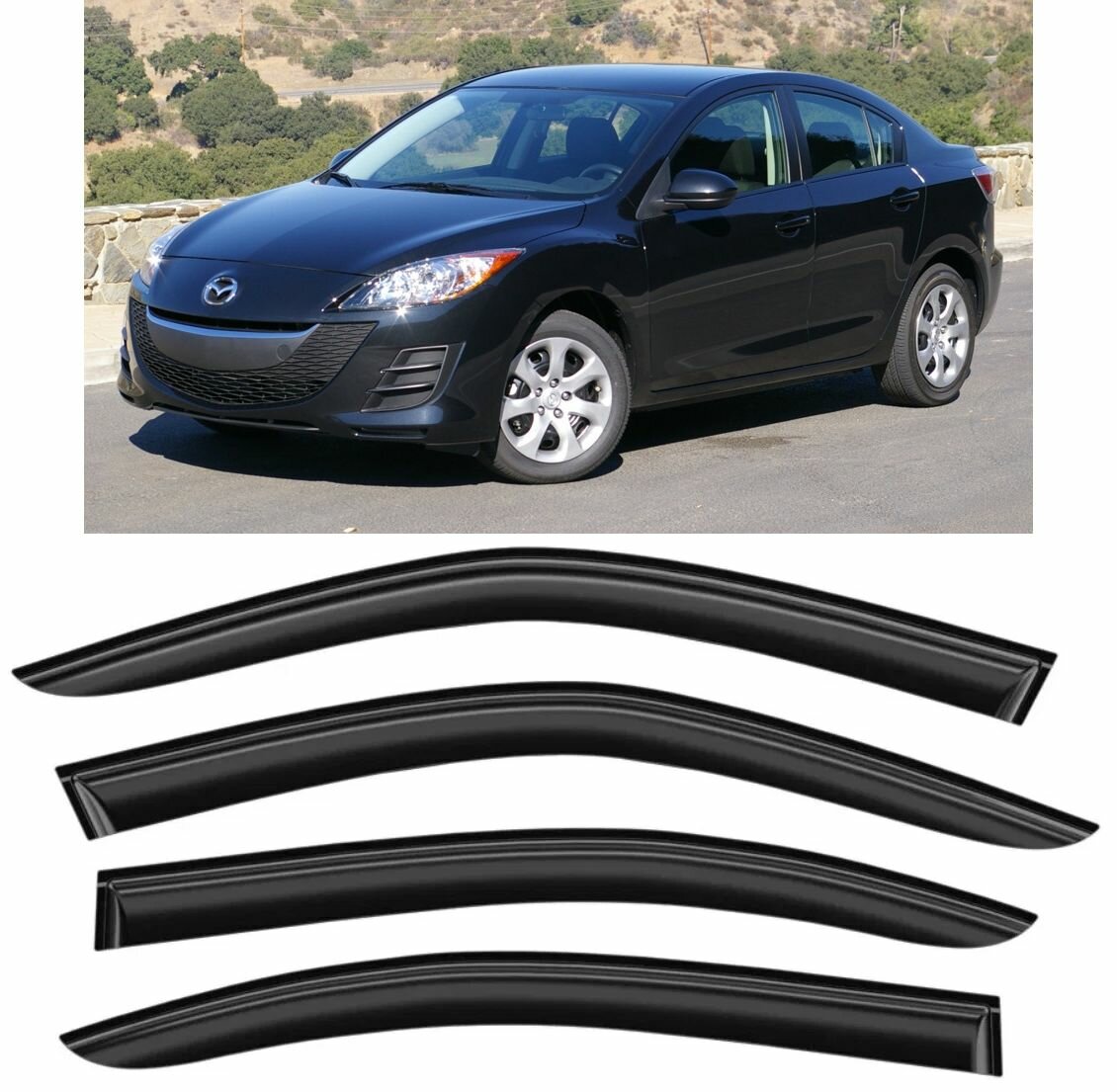 Дефлекторы боковых окон MAZDA-3 седан (2009-2013) Мазда-3