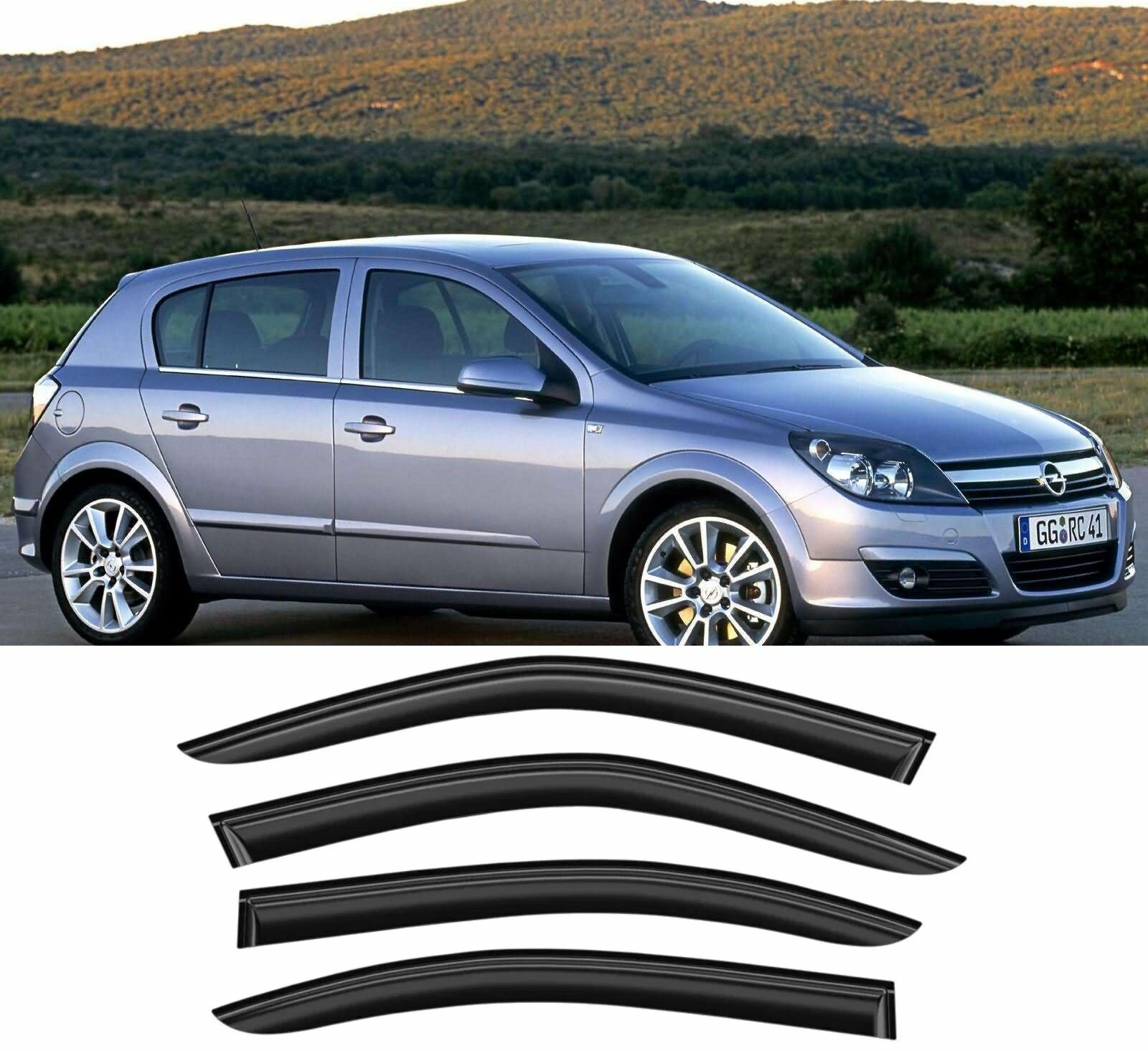 Дефлекторы боковых окон OPEL Astra H 5дв. хэтчбек 2004-