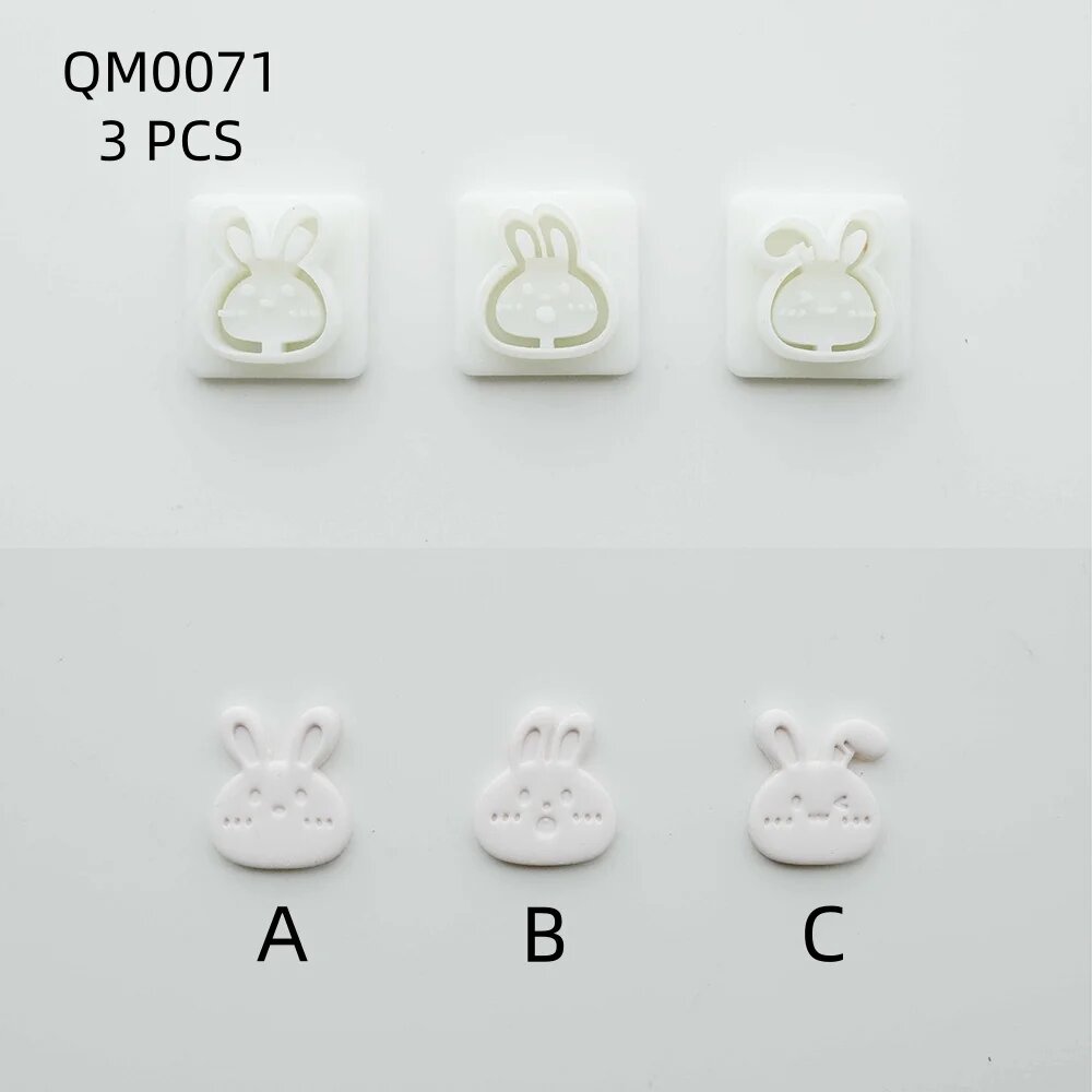 Милый кролик, мягкая керамика, фрезы для полимерной глины, сделай сам, керамические серьги, глиняная форма, геометрическая форма, серьги, ювелирные изделия, кулон, инструмент для изготовления