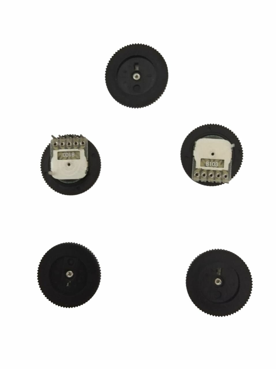 Переменный резистор B103, 10кОм, сдвоенный, 5PIN, 18х2мм - 5 штук