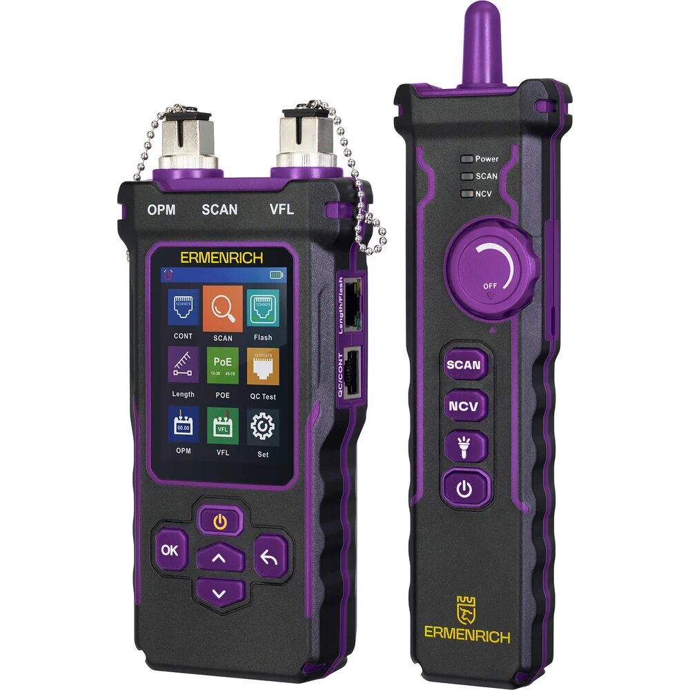 Многофункциональный кабельный тестер Ermenrich (Эрменрих) NetGeeks NP60, фиолетовый 84551
