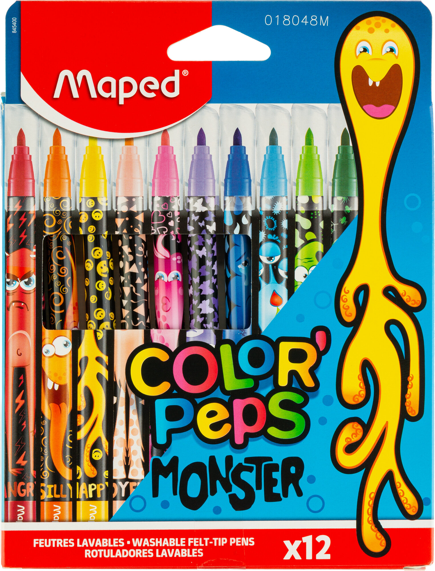 Фломастеры COLOR'PEPS MONSTER смываемые, на водной основе, набор 12 цветов