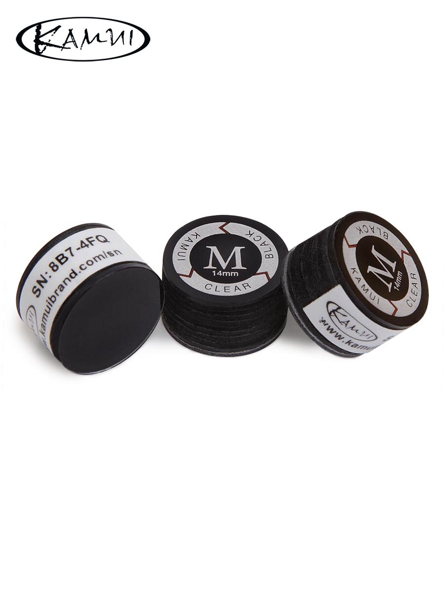 Наклейка для кия Kamui Clear Black 14 мм Medium, многослойная, 1 шт.