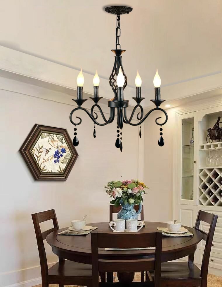 Люстра хрустальная, гостиная, кухня, чердак, спальня, Люстра подвесная, E14, 40 Вт