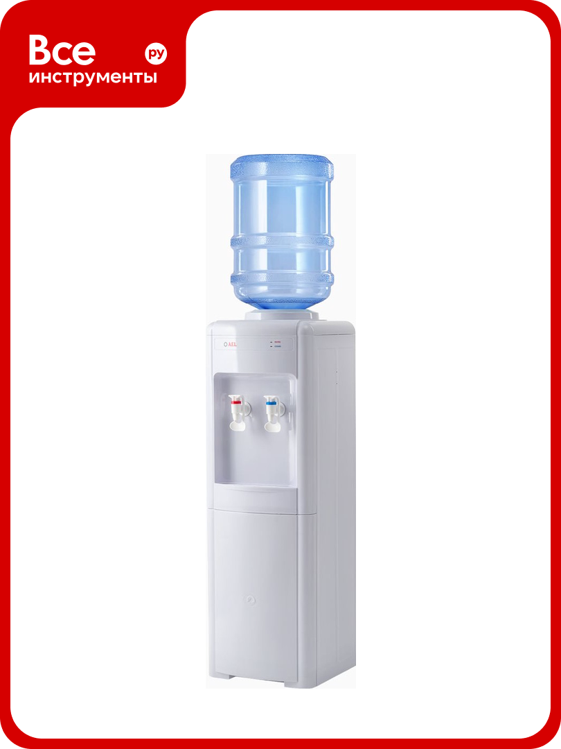 Кулер для воды AEL 016-LK 00 190 с верхней загрузкой бутыли, двумя кранами, напольный, белый, мощность нагрева 500 Вт