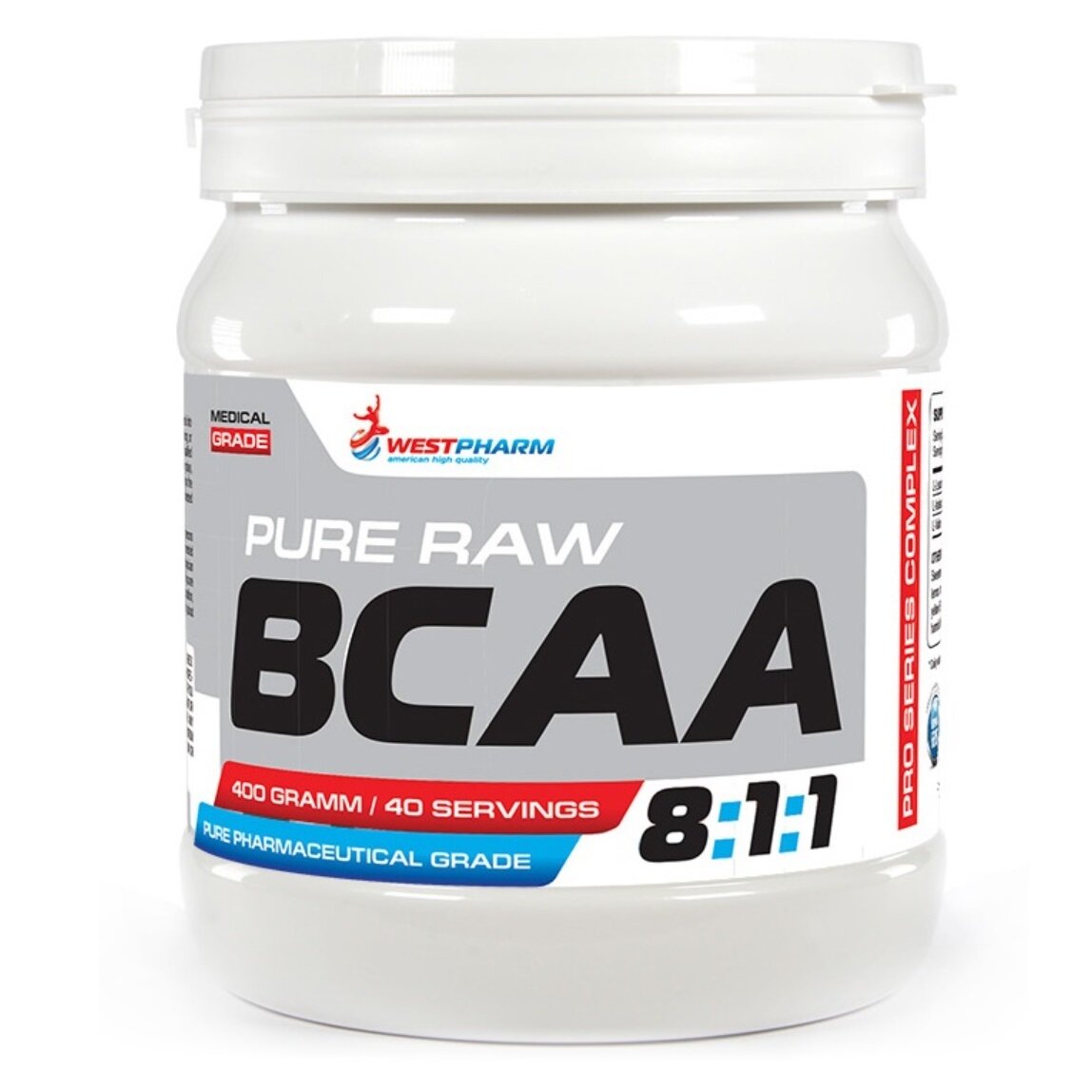 БЦАА Защищает мышцы от разрушения BCAA 8:1:1 PRO Series 400 гр (WestPharm) Амаретто