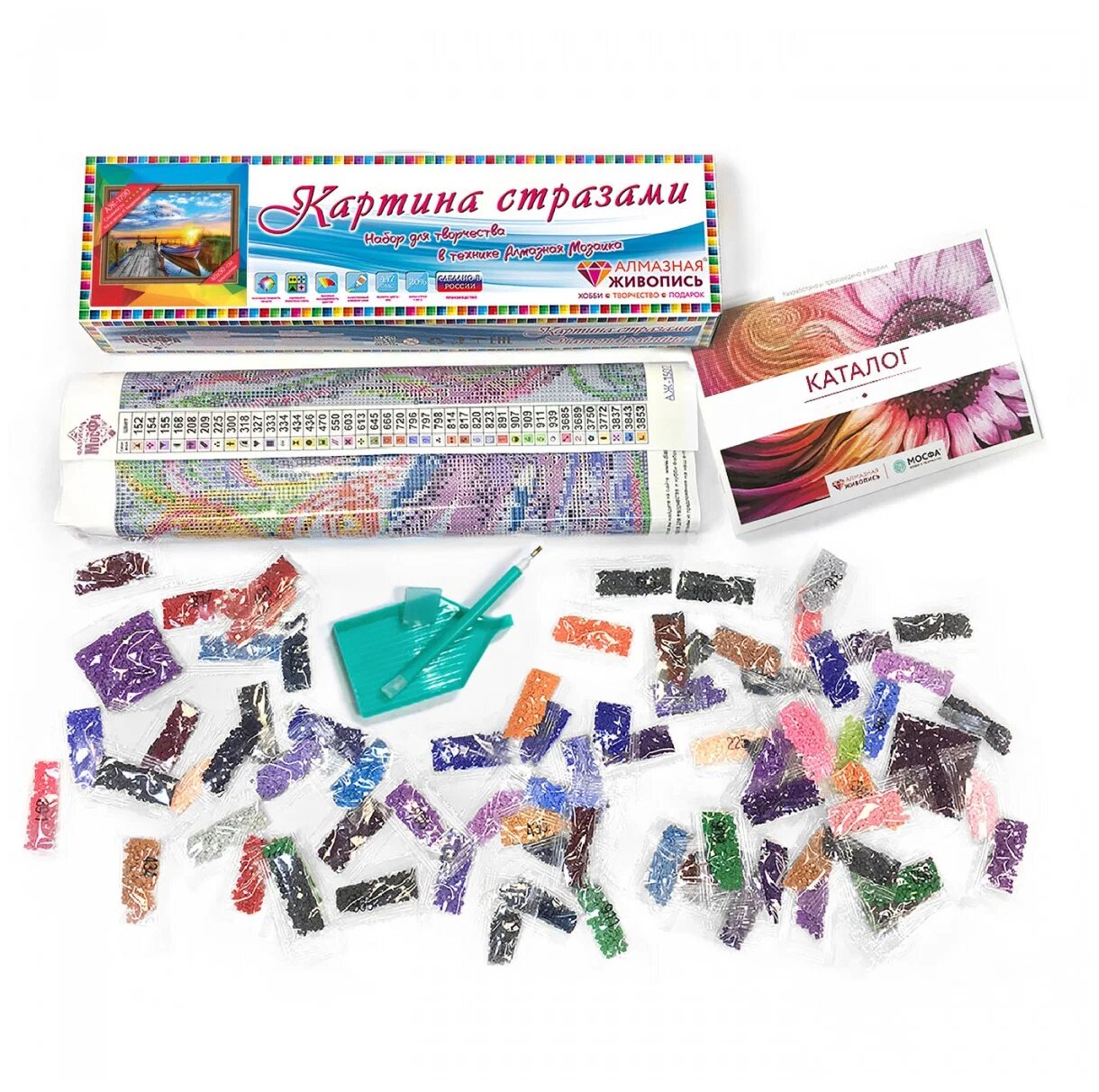 Алмазная мозаика "Закат у причала" Алмазная Живопись, 30х40 см