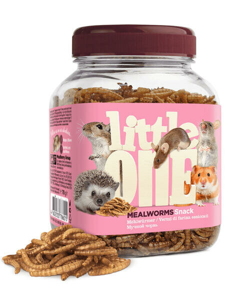 LITTLE ONE 6 шт по 70 г лакомство для всеядных грызунов мучной червь