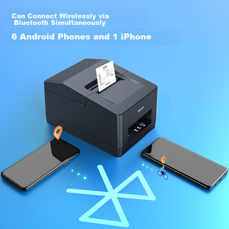 Deli (deli) 5801YW JD Takeaway Thermal Receipt Printer Supermarket Retail Catering Milk Tea Meituan Ele.me 58mm Household Cashier Receipt Printing Bluetooth Voice