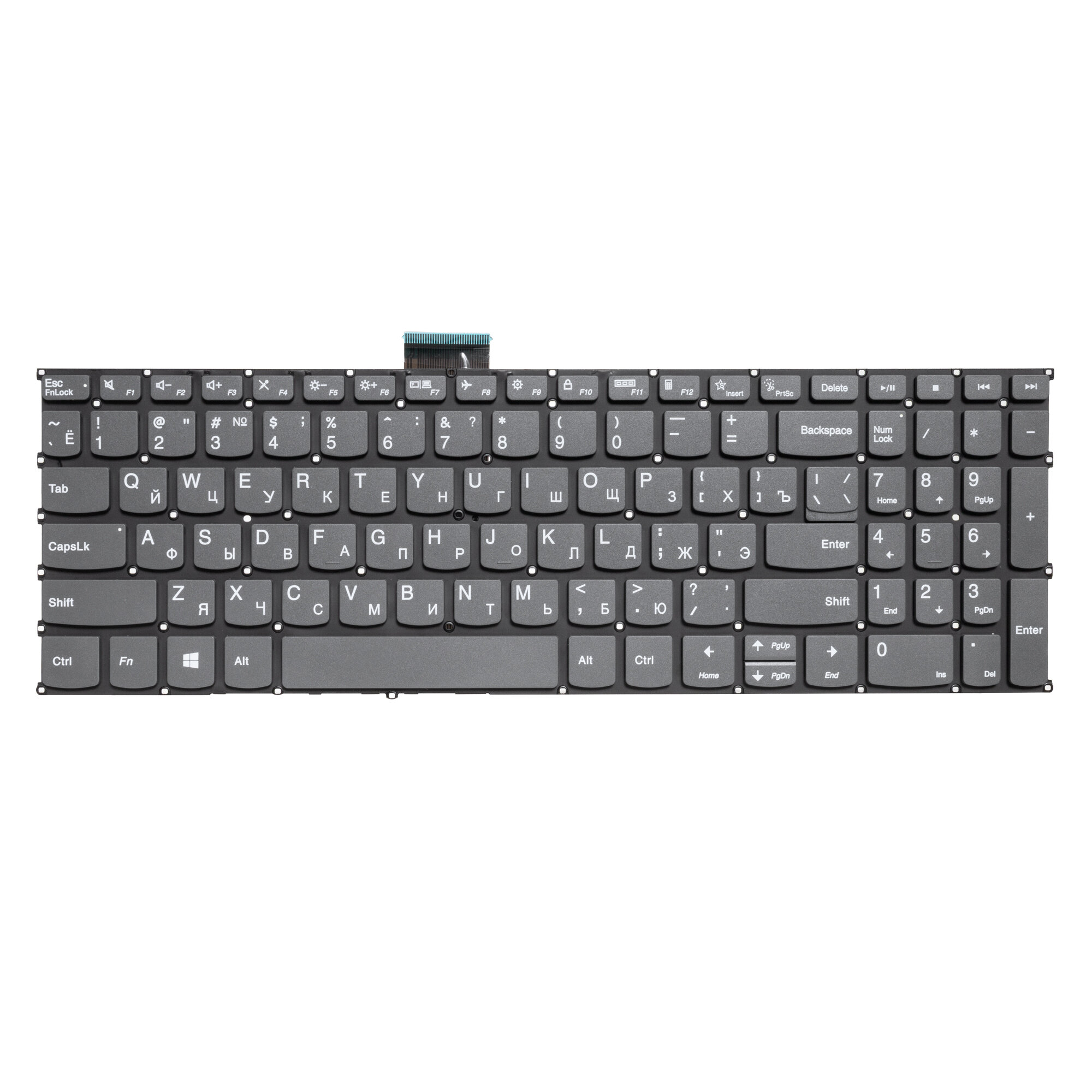 Клавиатура для ноутбука Lenovo IdeaPad Slim 3 15AMN8 / Lenovo IdeaPad Slim 3 15ABR8 / Lenovo IdeaPad Slim 3 15IAH8 / Lenovo IdeaPad Slim 3 15IRH8 / Lenovo IdeaPad Slim 3 15IRU8 / Lenovo IdeaPad Slim 3 15IAN8 / Lenovo IdeaPad 3 15IAU7 - серая