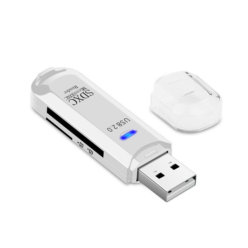 Кард-ридер "Два в одном", высокоскоростной, белый