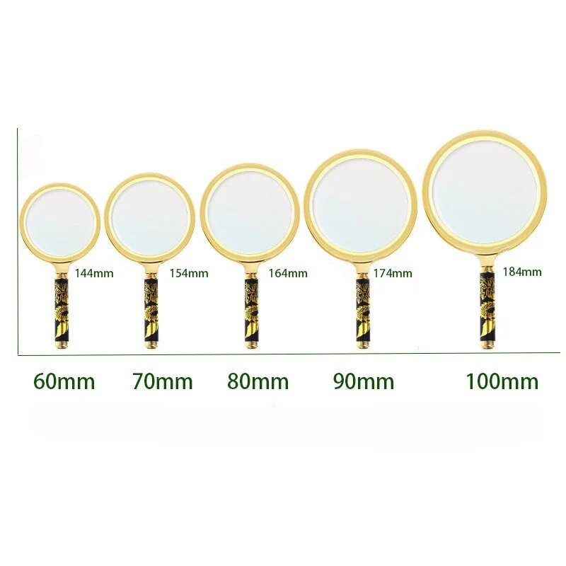 Ручная Лупа 60/70/80/90/100 мм, 10-кратное увеличительное стекло, лупа для чтения ювелирных изделий для пожилых людей, микроскоп для чтения, 100mm