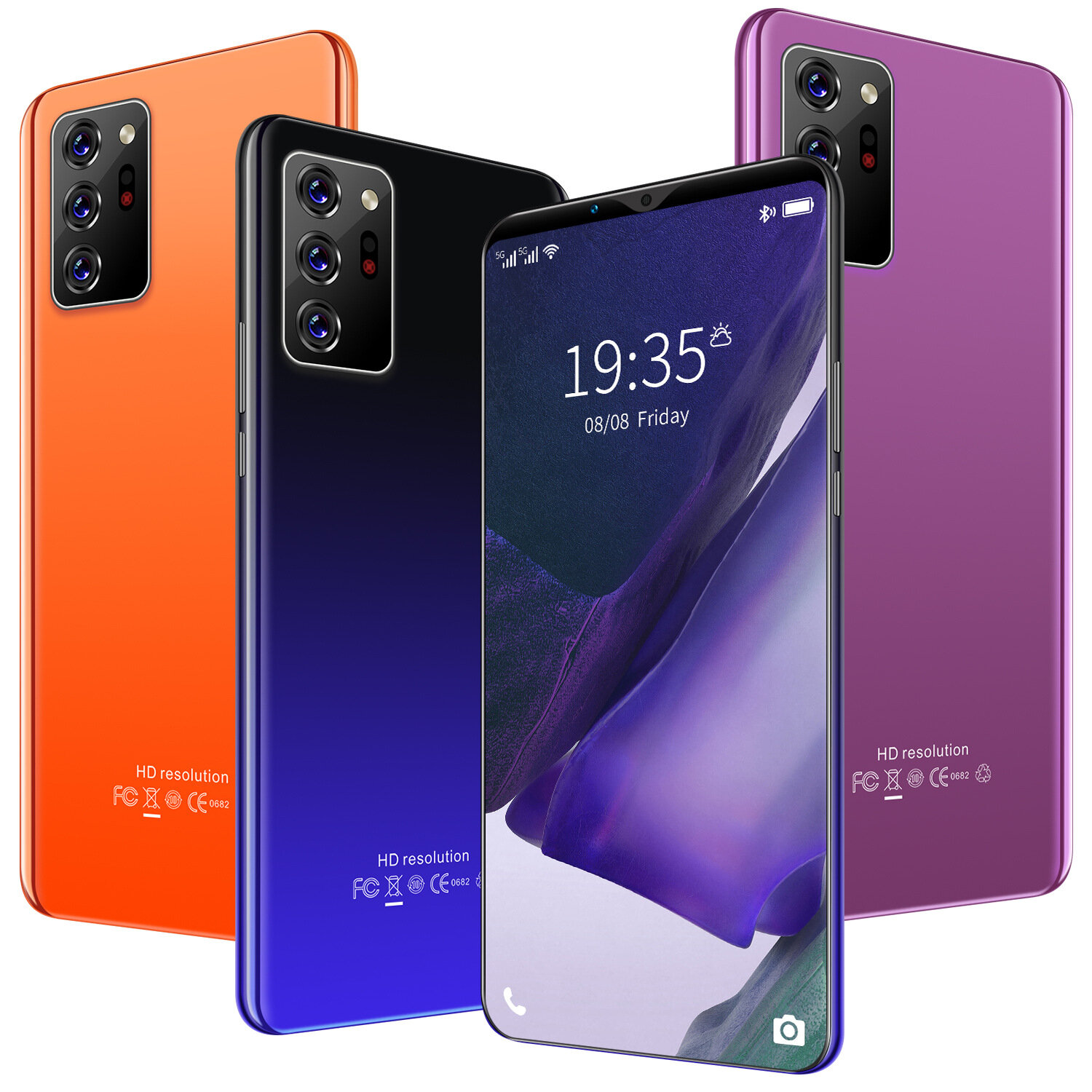 Смартфон Note30Plus, 10 ядер, Android 6.1, большой экран, 4+64 Гб, оранжевый