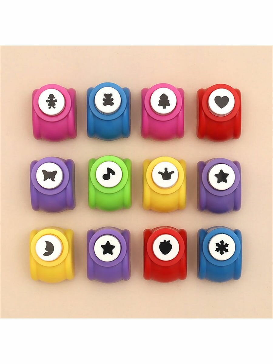 Дырокол фигурный для скрапбукинга и творчества, набор 12 штук