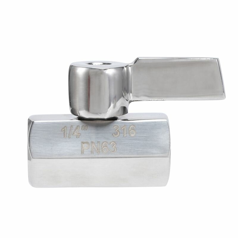 Мини-шаровой кран из нержавеющей стали (316) MyPads 1/4 дюйма NPT
