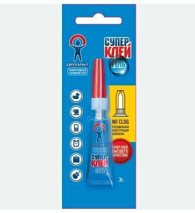 Клей-супер еврогарант гель (3г) BL1